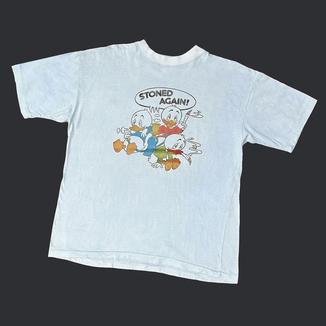 Vintage Stoned Again! 90s Bootleg Spoof Disney Vtg Huey Dewey Tee | Grailed