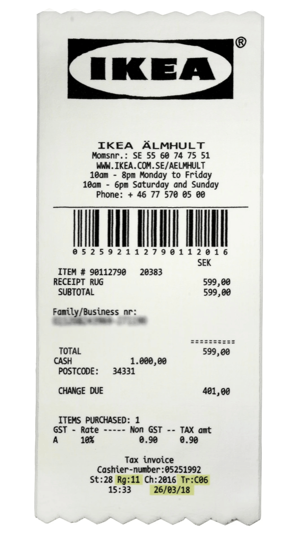 Ikea × Virgil Abloh Virgil Abloh x IKEA MARKERAD "RECEIPT" Rug, 2019 ...