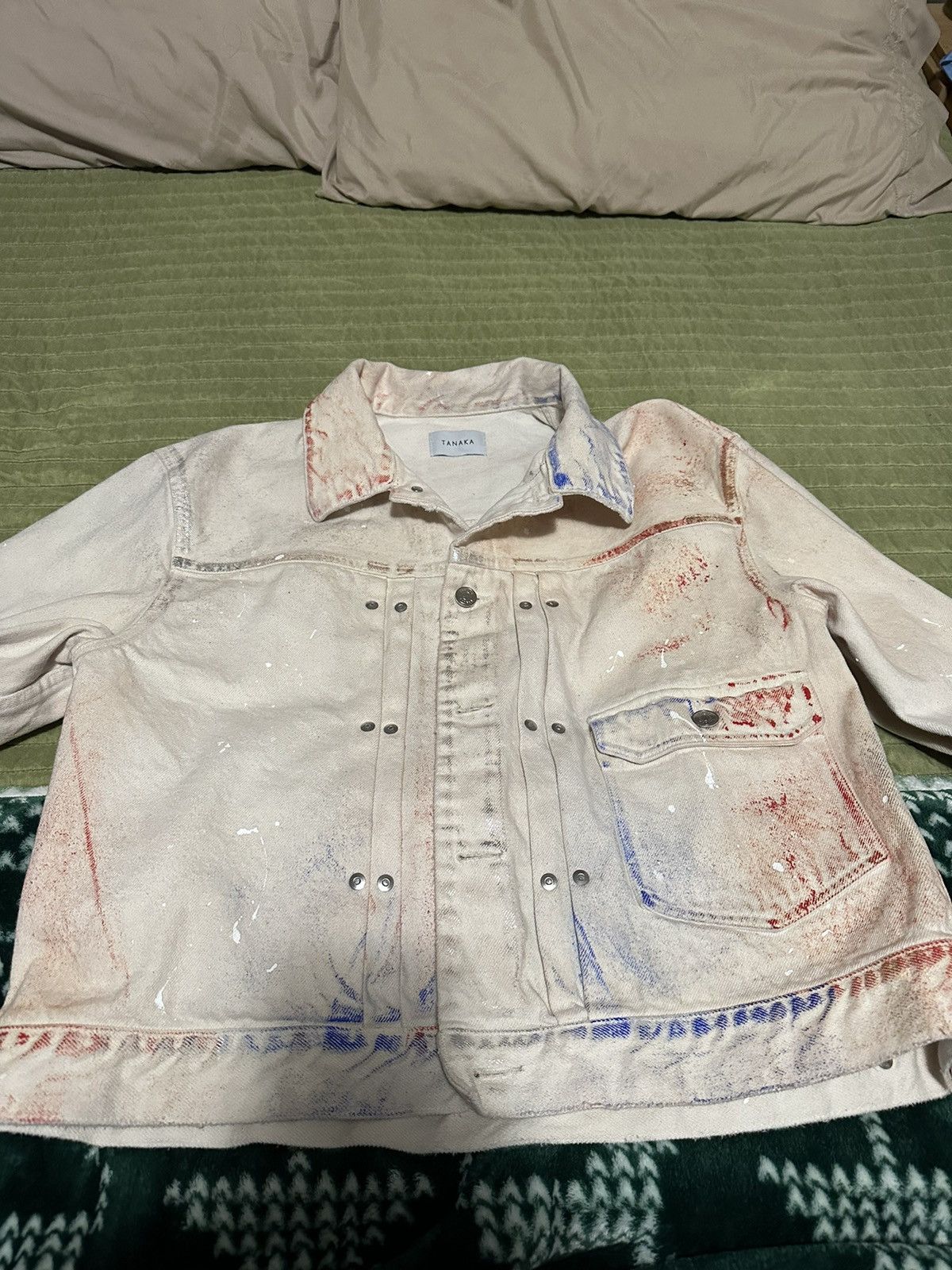 Tanaka Tanaka paint splattered jacket | Grailed