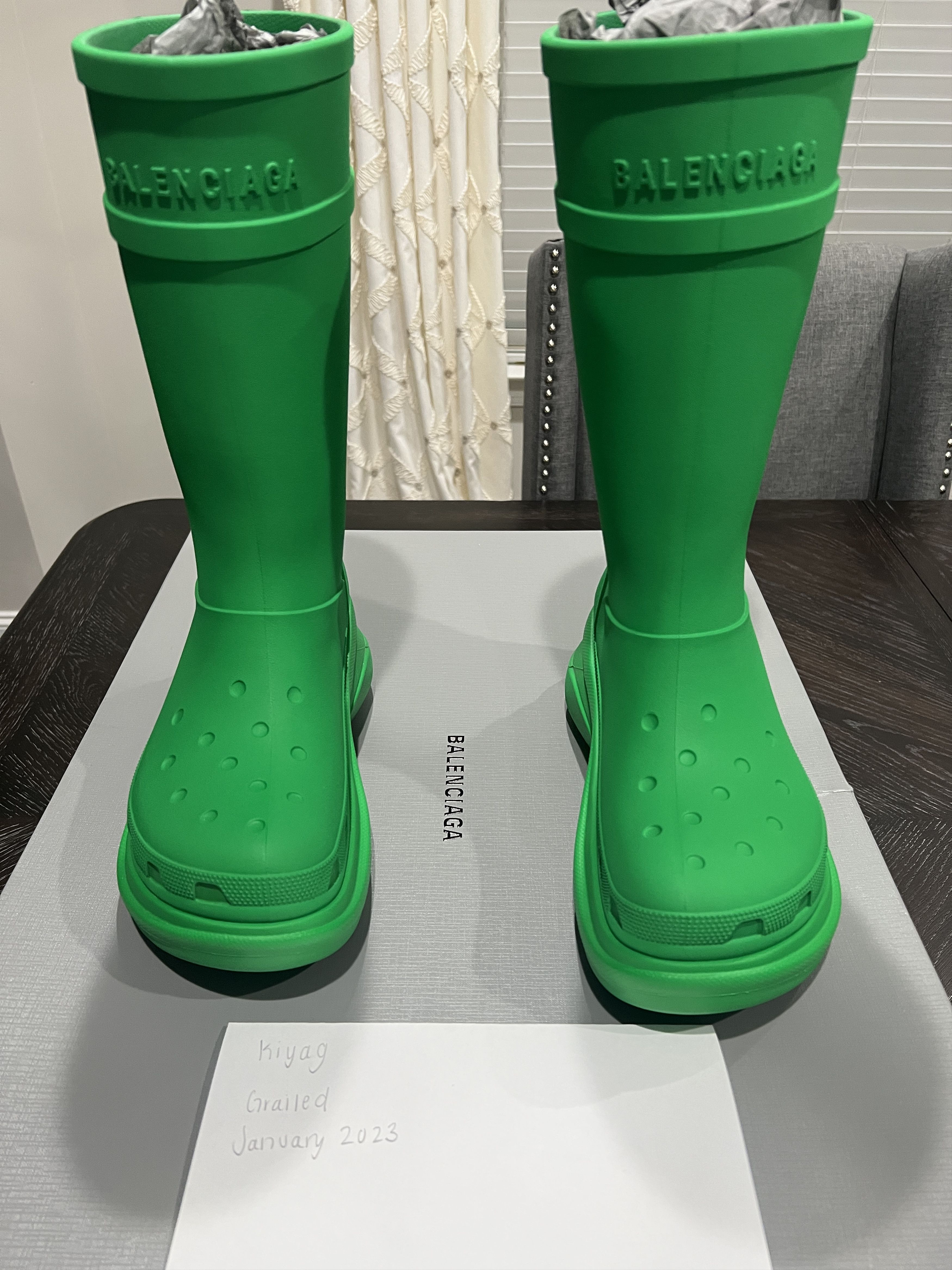 Balenciaga Balenciaga Croc Boots in Green | Grailed