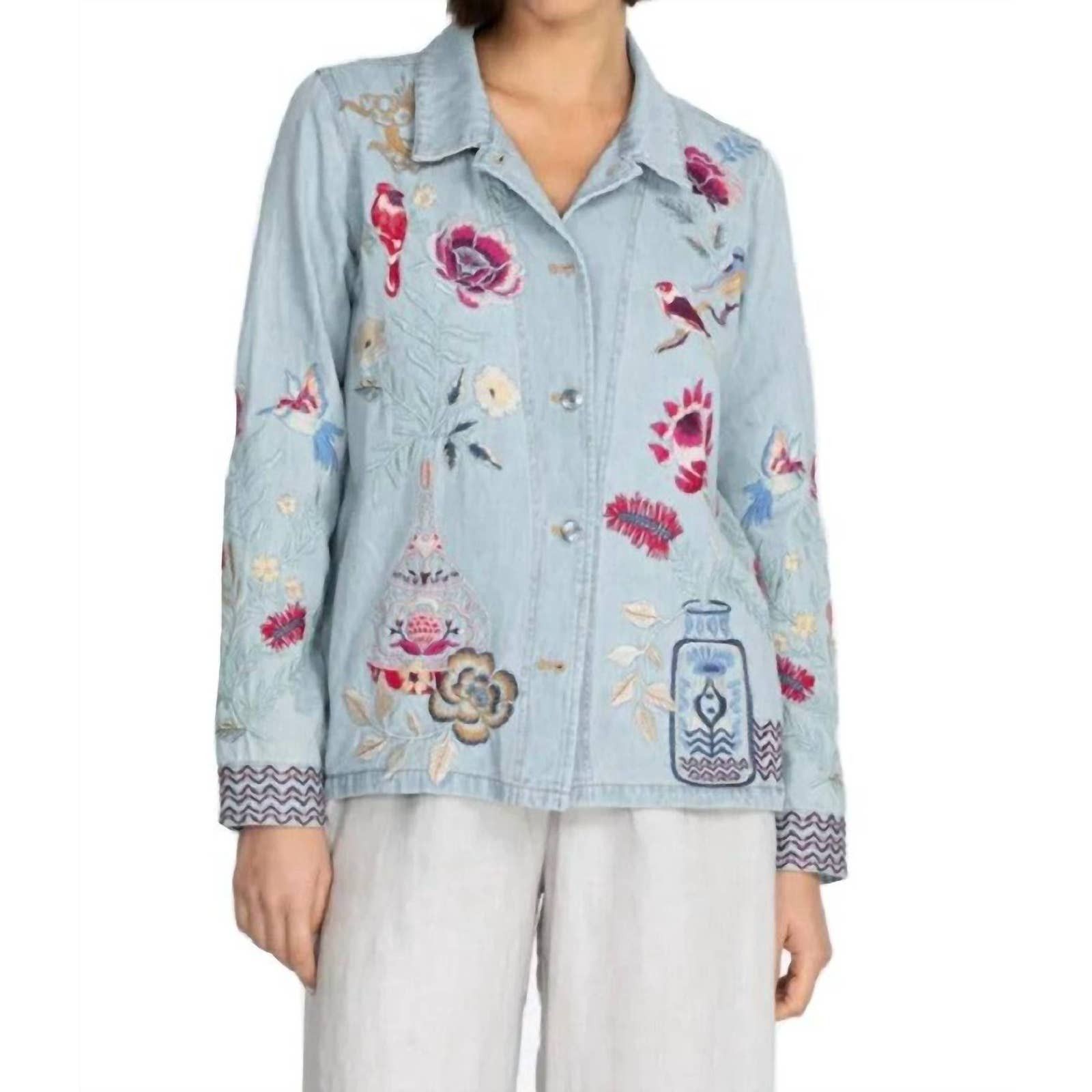Johnny Was NEW JOHNNY WAS Paloma Easy Worker Jacket In Denim Blue | Grailed