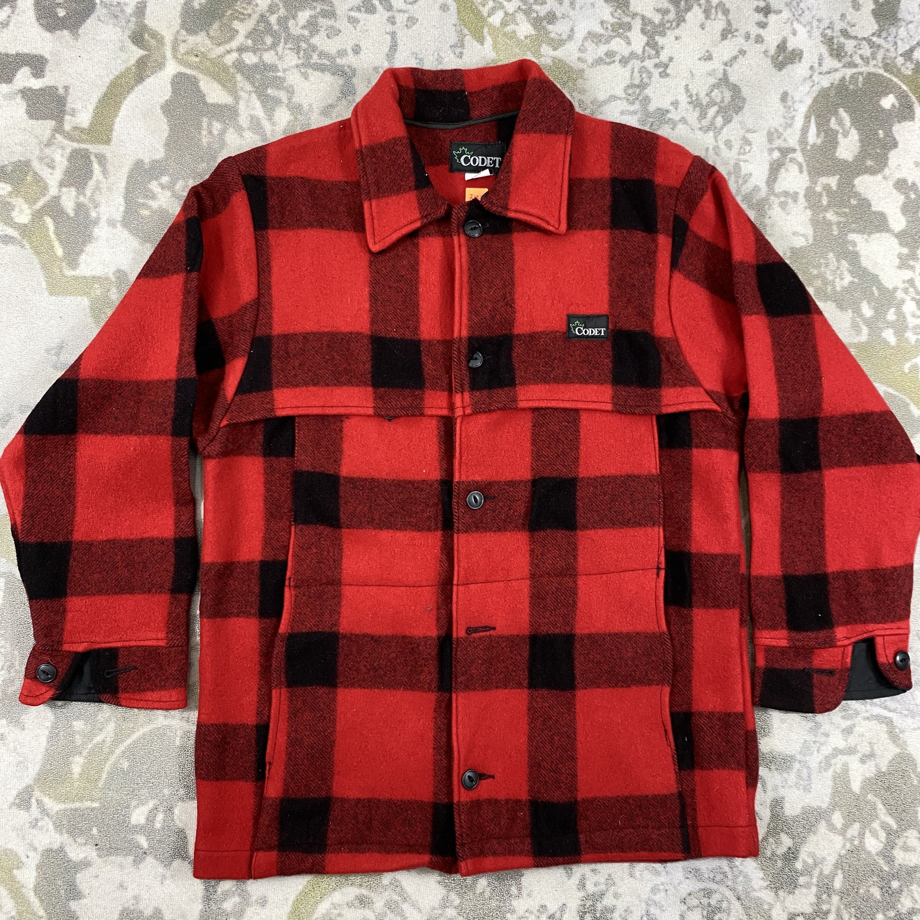 Flannel × Japanese Brand × Streetwear Codet Red Wool Flannel Plaid ...