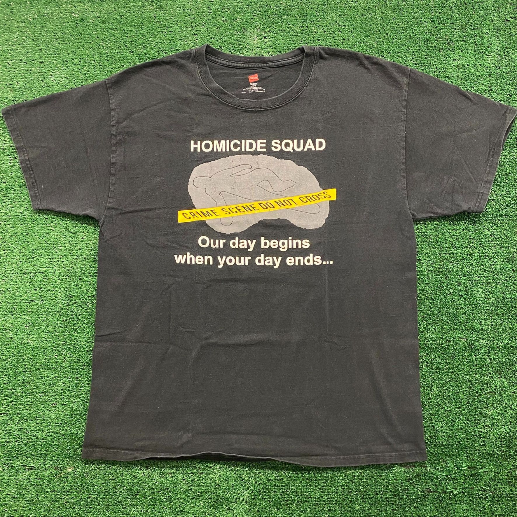 Hanes × Streetwear × Vintage Homicide Squad Vintage Crime Scene T-Shirt ...