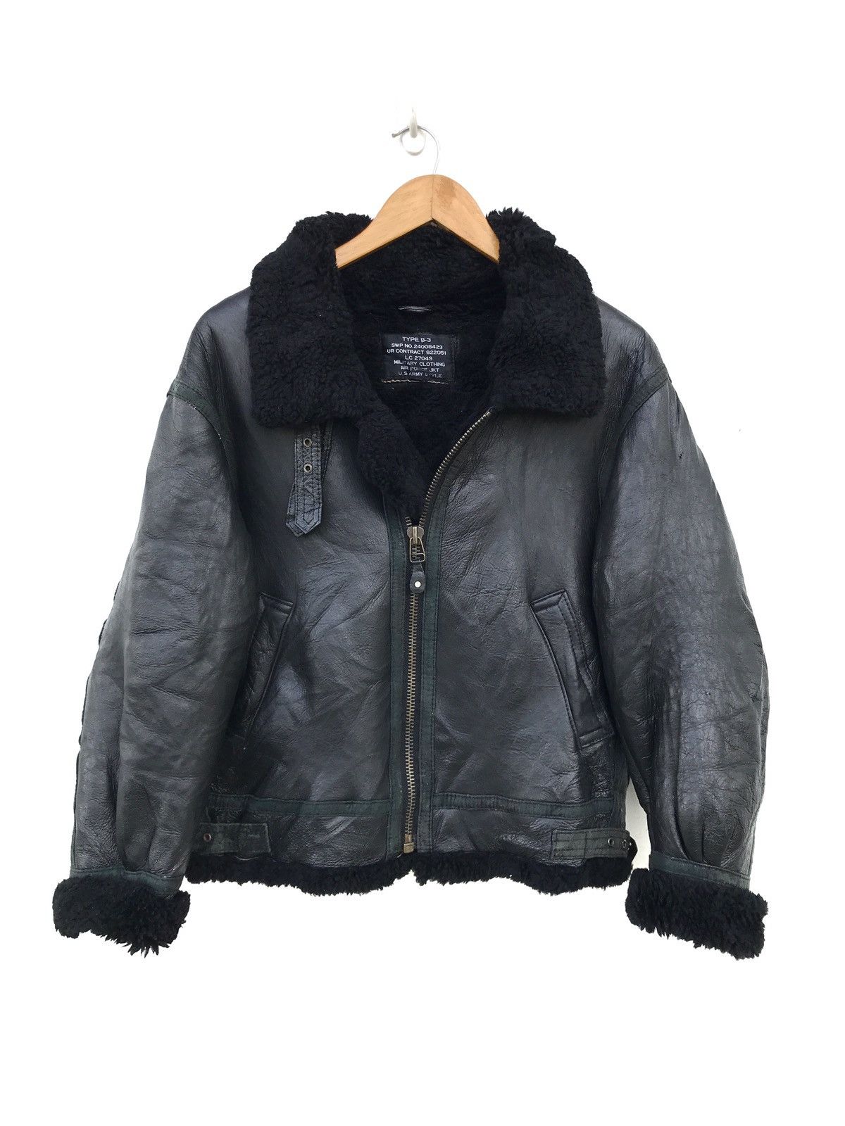 Leather Jacket Type B-3 US Army Leather Sherpa Lining Leather Jacket ...
