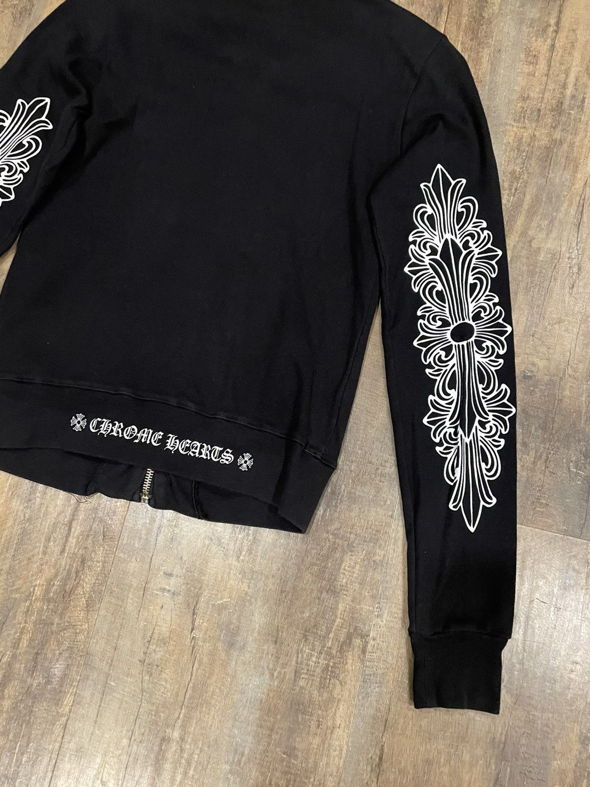 Chrome Hearts RARE Chrome Hearts Floral Cross Track Jacket Black Zip Up ...