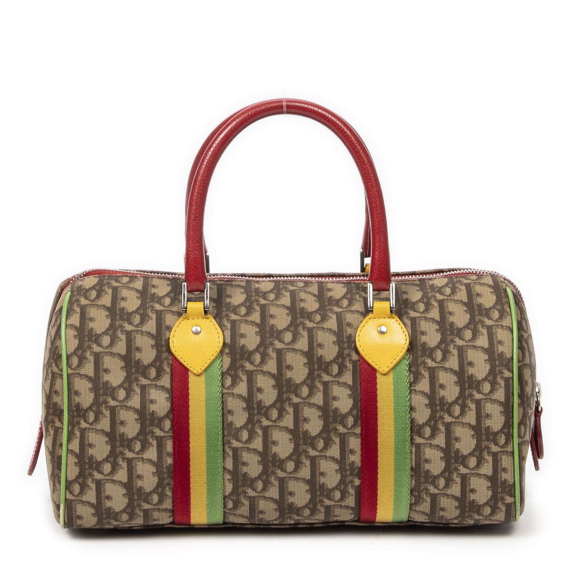 Dior Rasta Collection No.1 Small Boston in Brown/Red/Yellow/Green ...