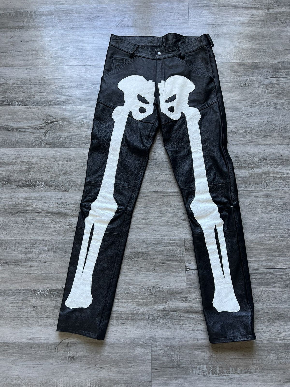 Streetwear Seeing Dead People Leather Skeleton Pants | Grailed