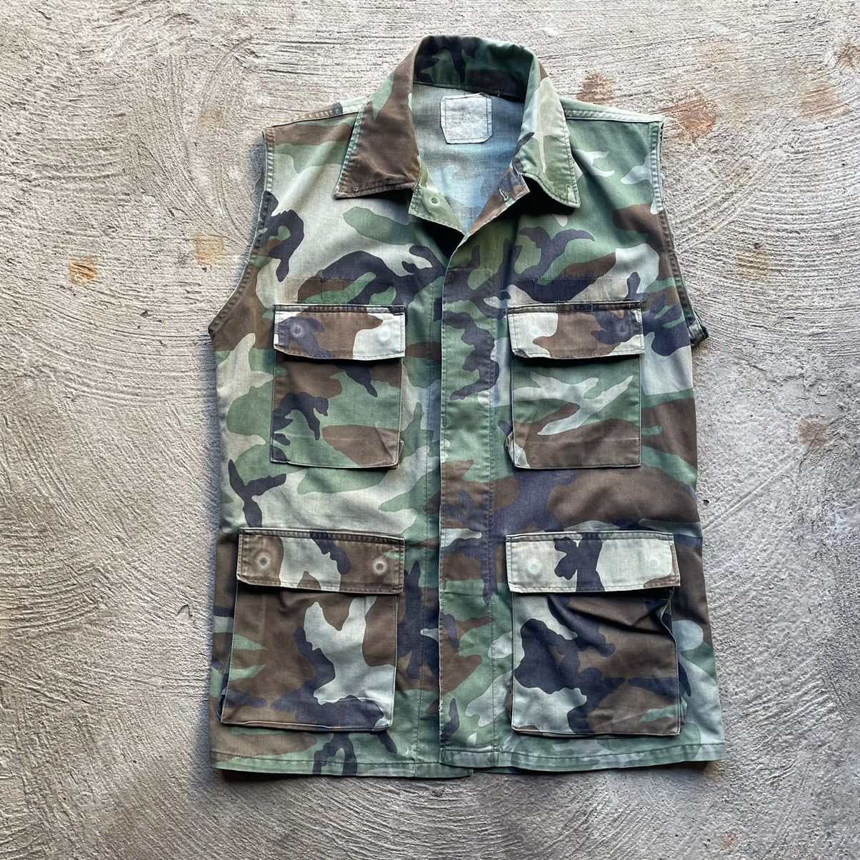 Vintage USA Military Woodlands DPM Camo Flak Vest | Grailed