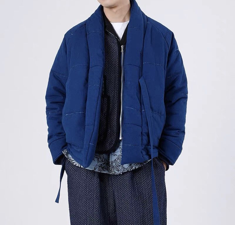 Japanese Brand × Streetwear Indigo Dye Blue Japanese Sashiko Padded ...