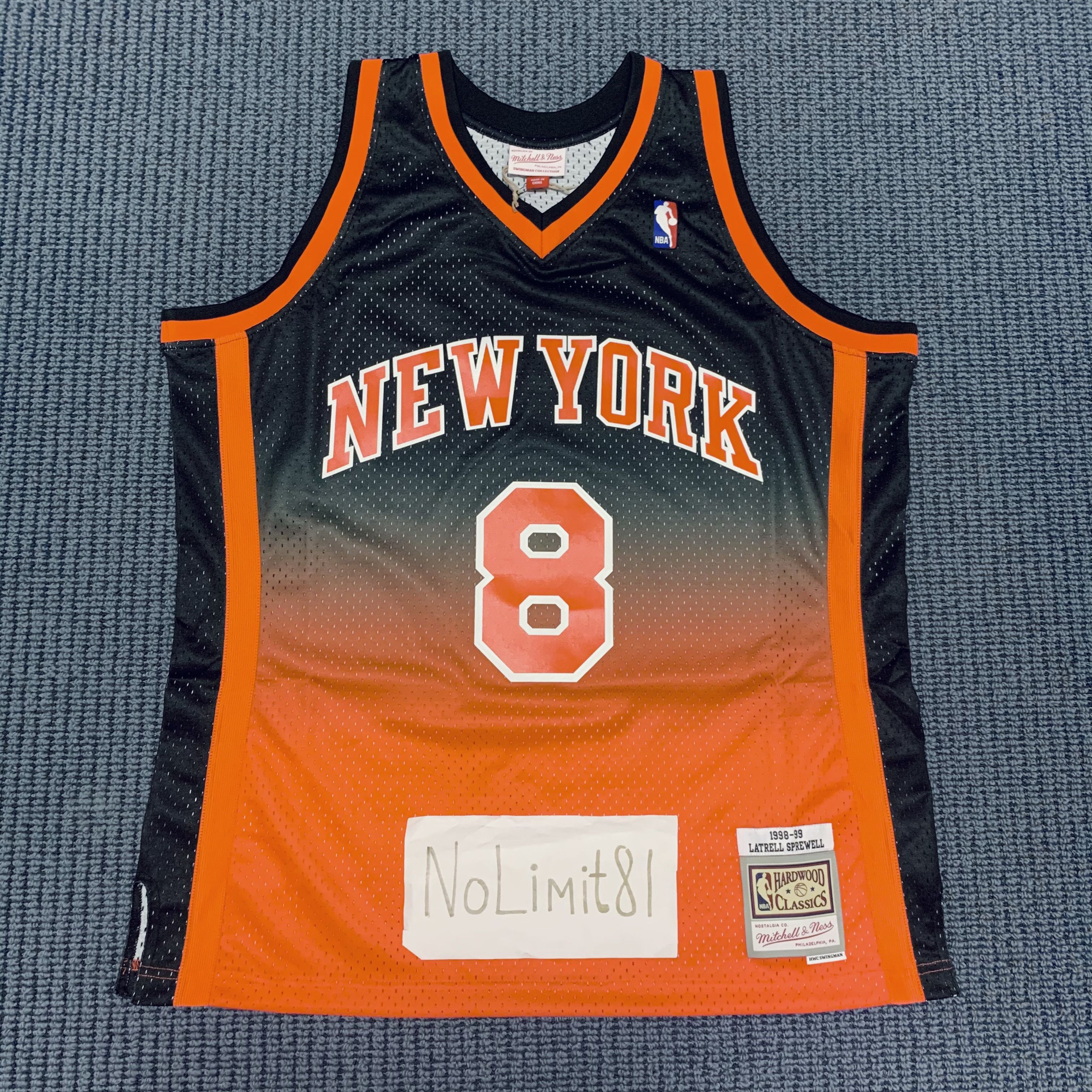 Jersey × Mitchell & Ness × Vintage Latrell Sprewell New York Knicks ...