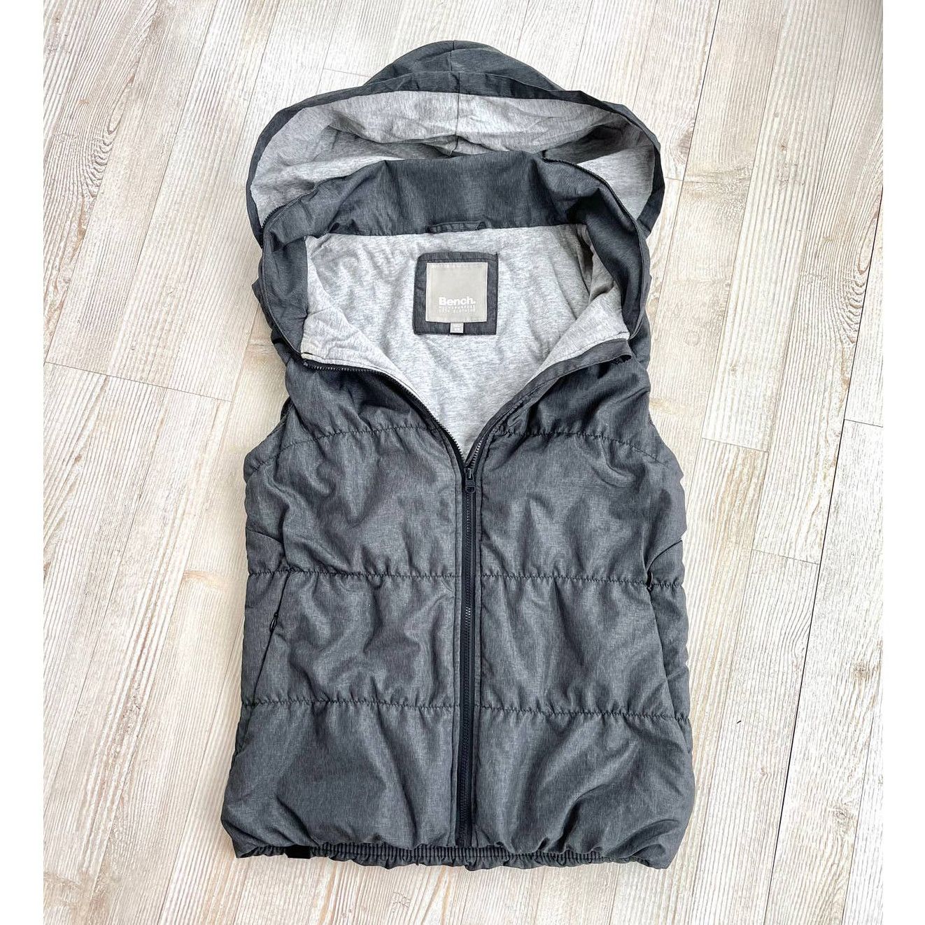 Bench Bench. Women's Puffer Vest With Packable Hood | Grey Size XS ...