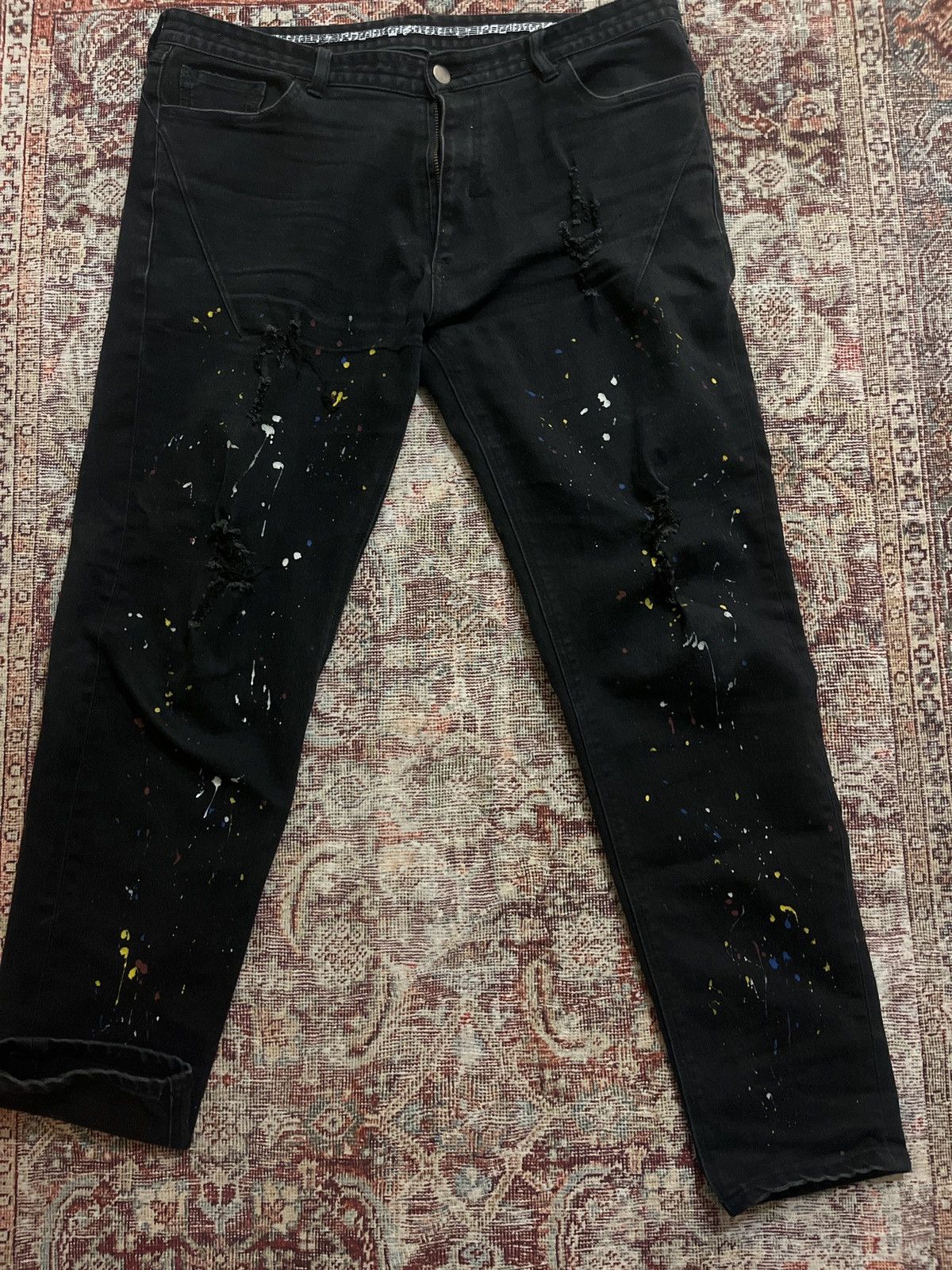 Number (N)ine Number nine paint splatter denim | Grailed