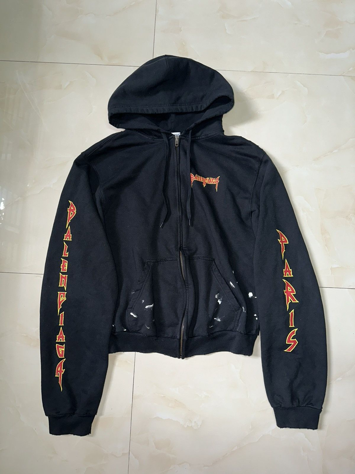 Balenciaga Balenciaga Metal Logo Cropped Zip Up | Grailed