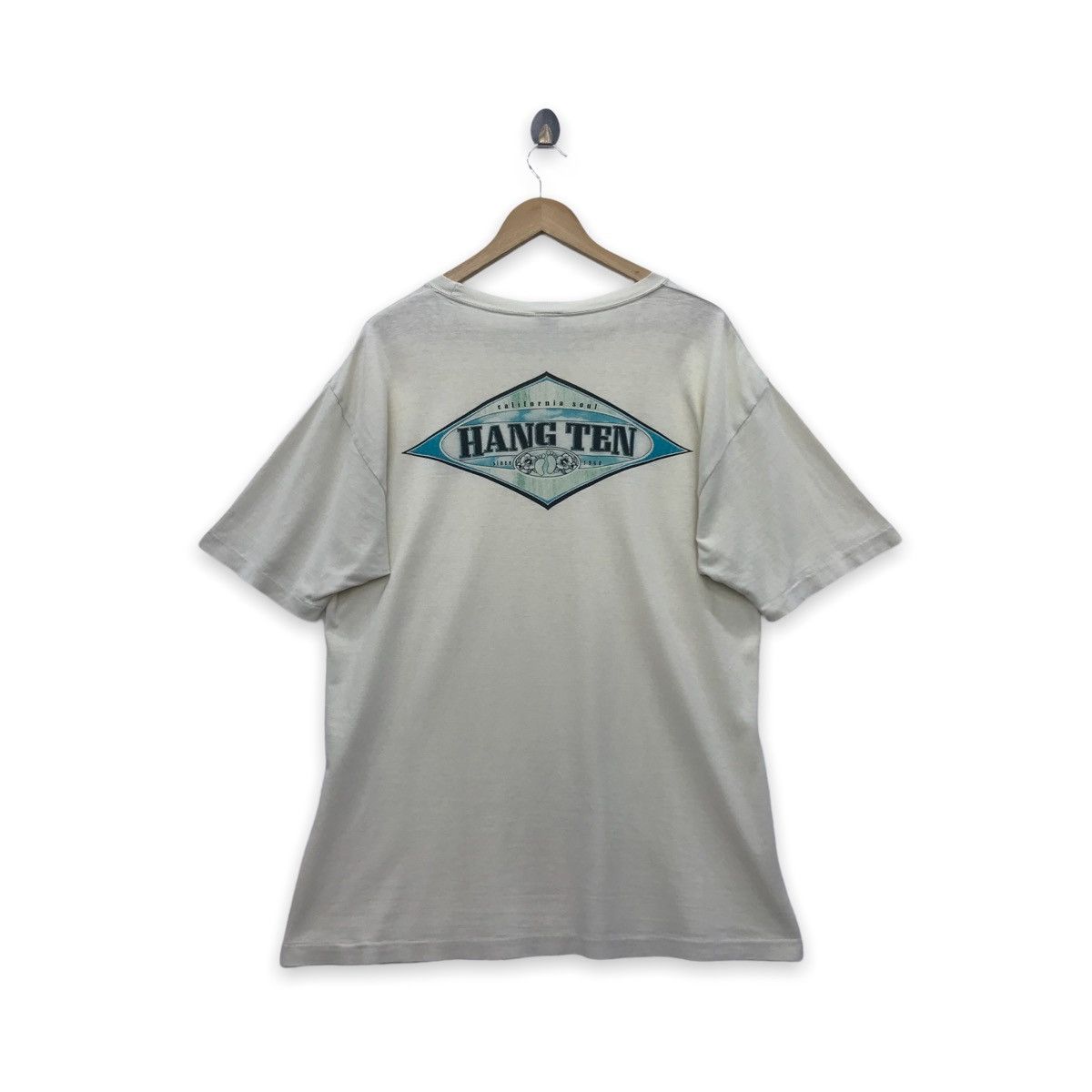 Vintage Rare!! Hang Ten Surf Surfing Big Logo Tee | Grailed