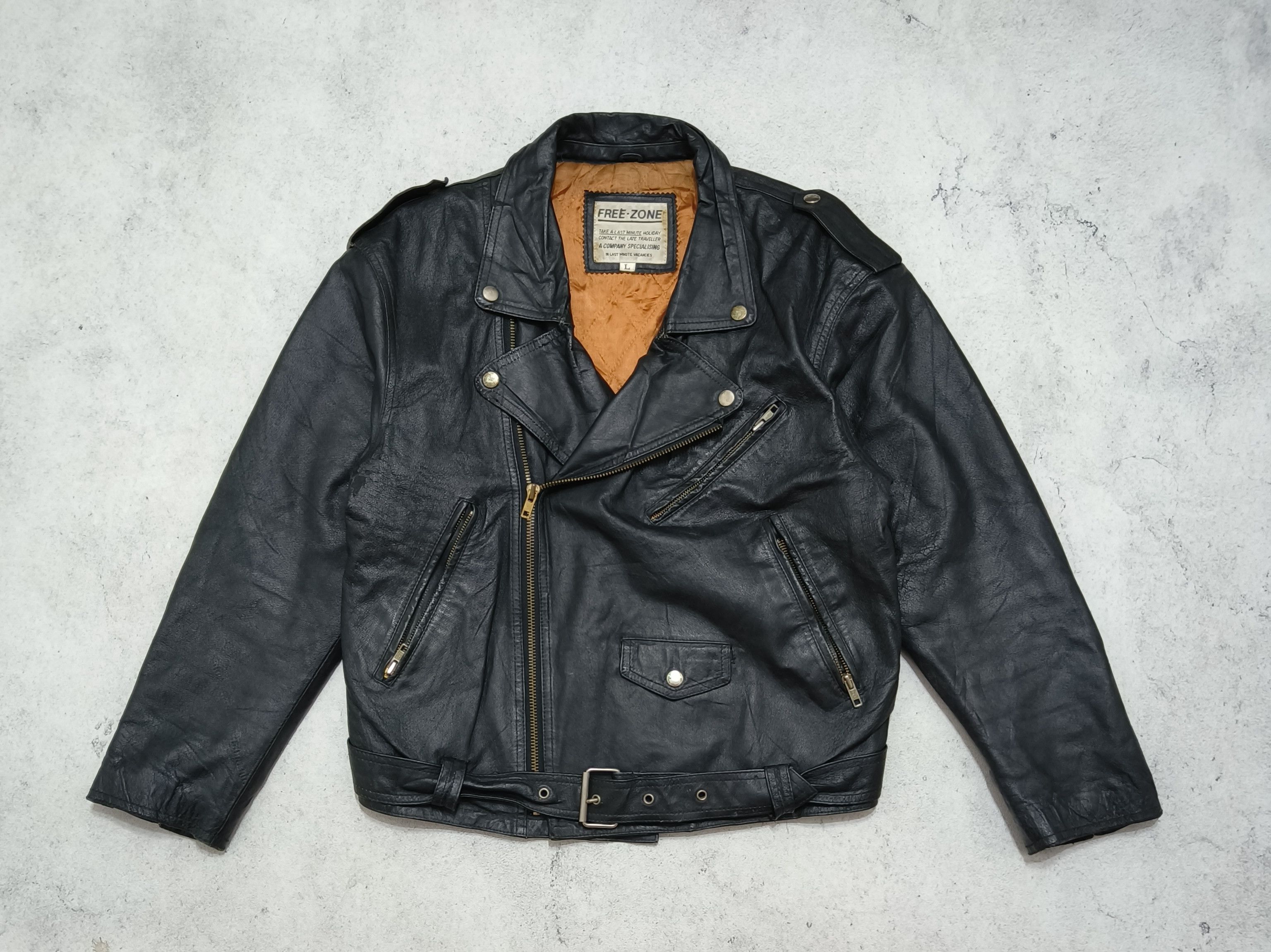 Vintage Vintage 90s Free Zone Motorcycle Perfecto Leather Jacket | Grailed
