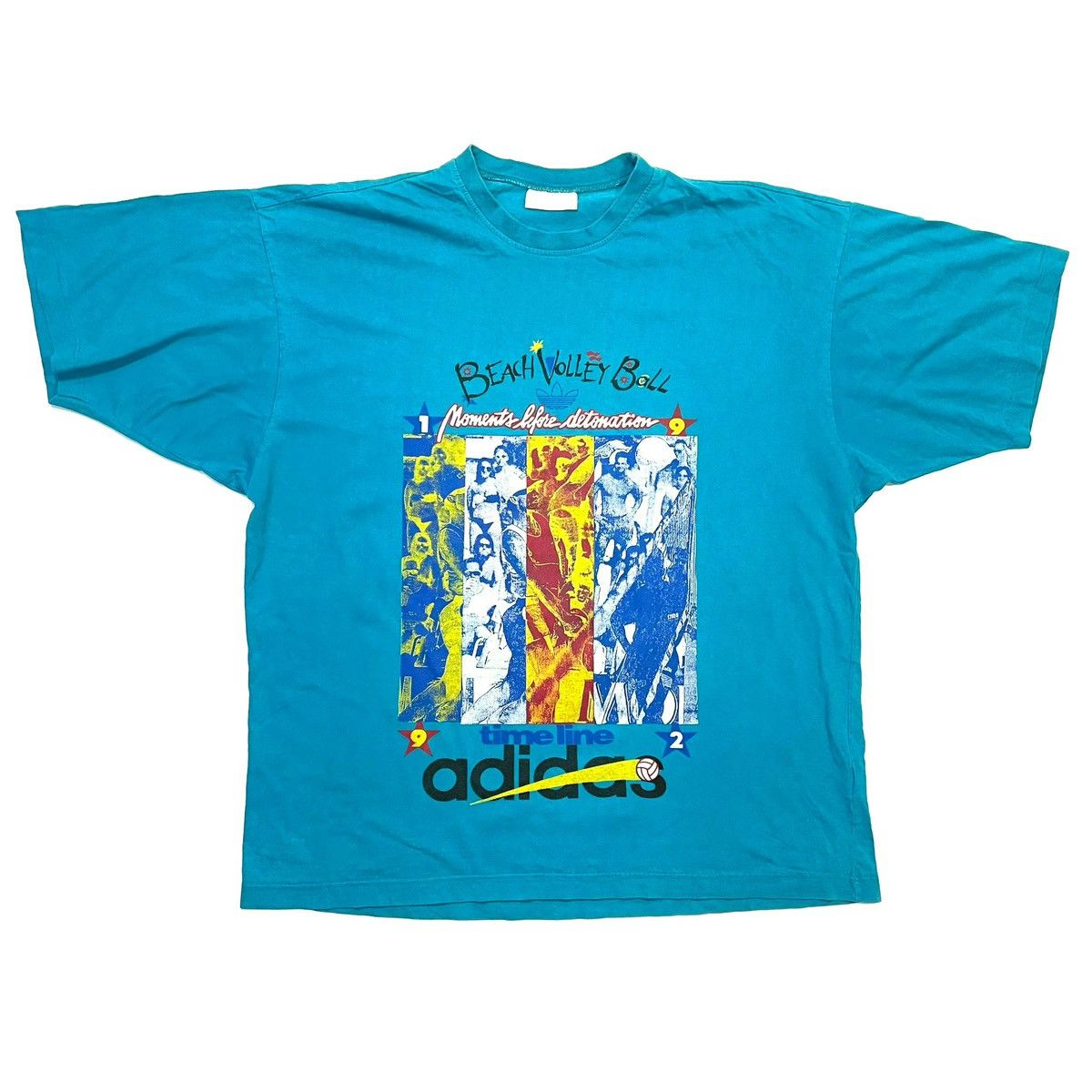 Adidas × Vintage Vintage Adidas tee T-shirt time line beach volleyball ...
