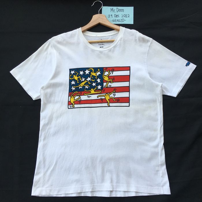 Uniqlo RARE!! Keith Haring x Uniqlo American flag T-shirt | Grailed