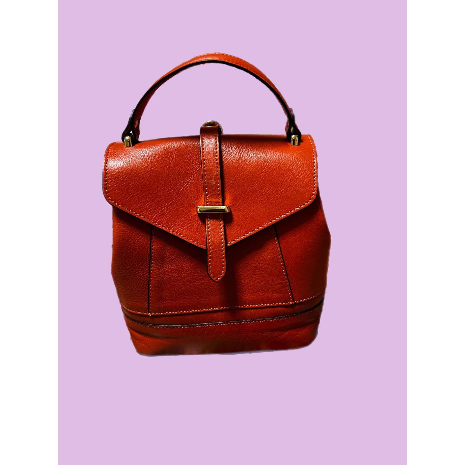 Firenze Convertible Purse / Small Backpack - Orange Leather | Grailed