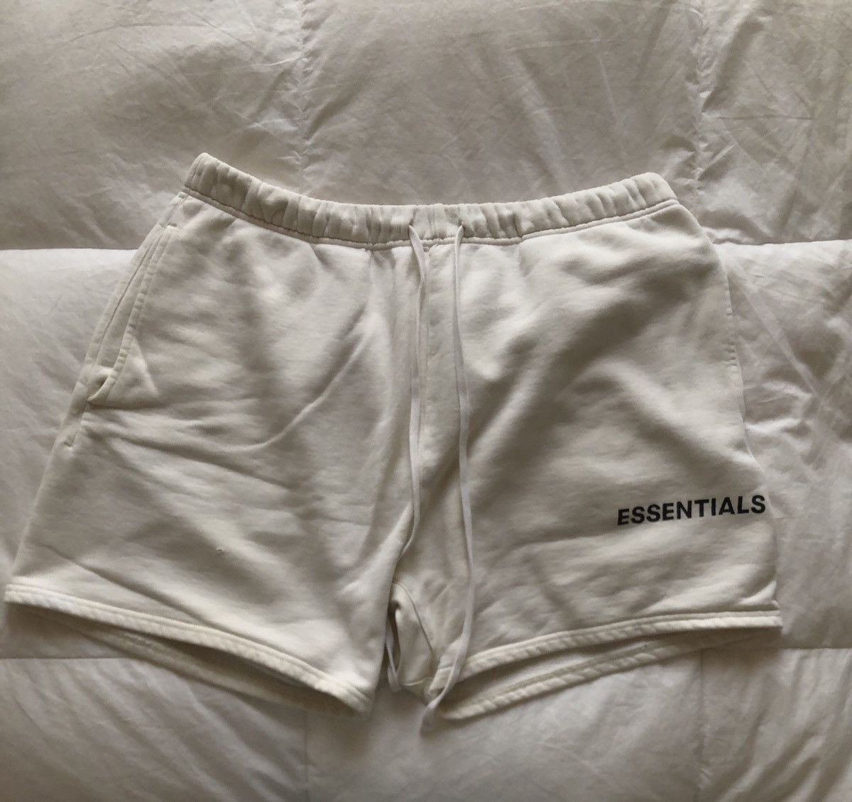 Fear of God OG Fear of God Essentials White Logo Shorts | Grailed