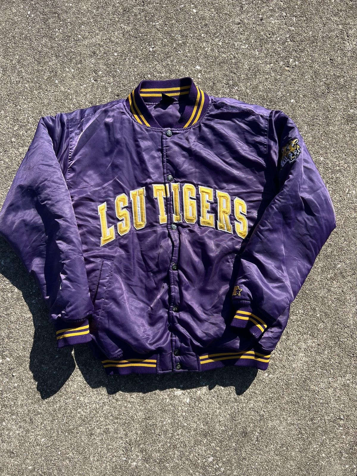 American College × Starter × Vintage Vintage starter lsu satin jacket ...