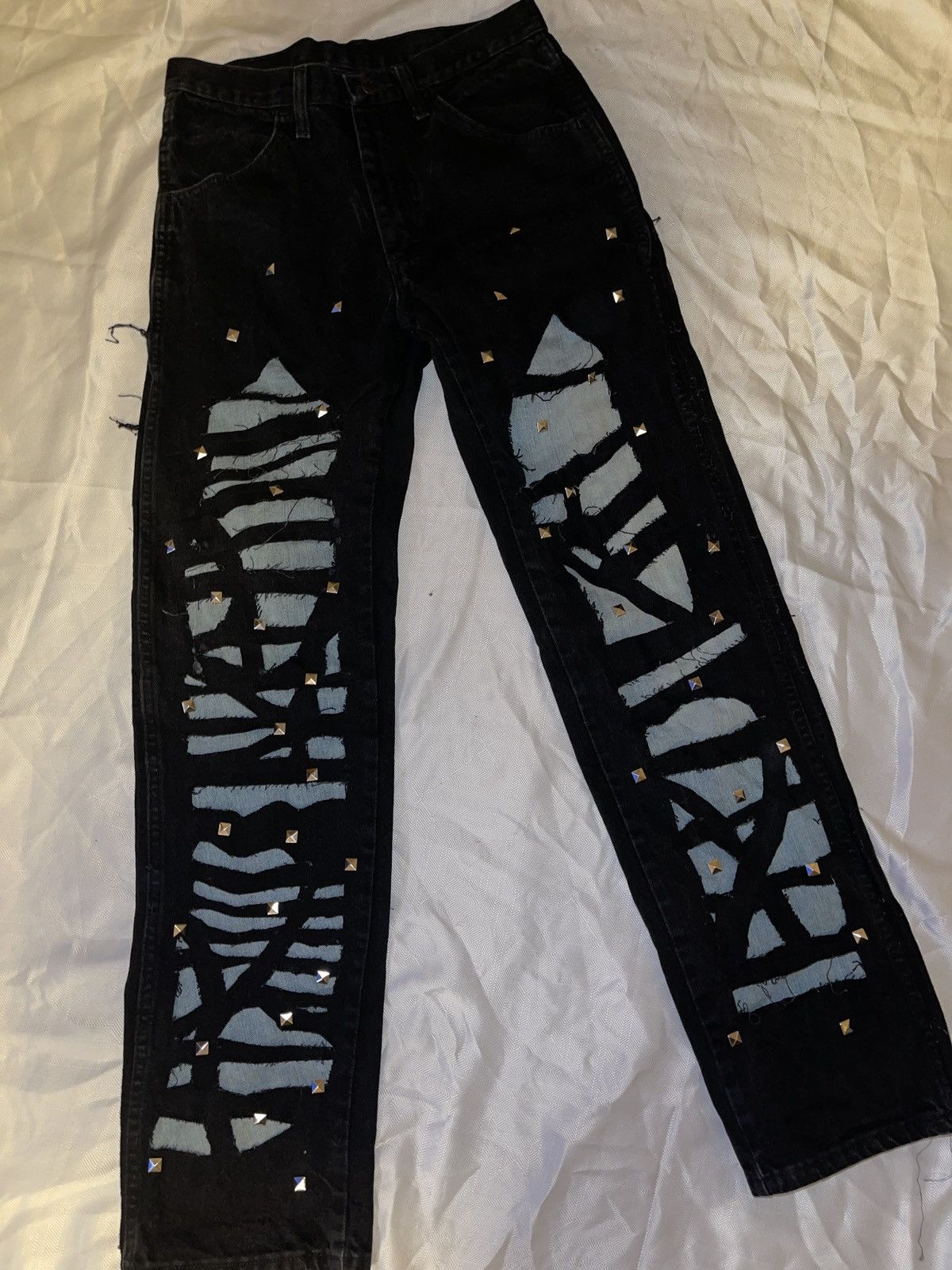 Custom double layered ripped denim | Grailed