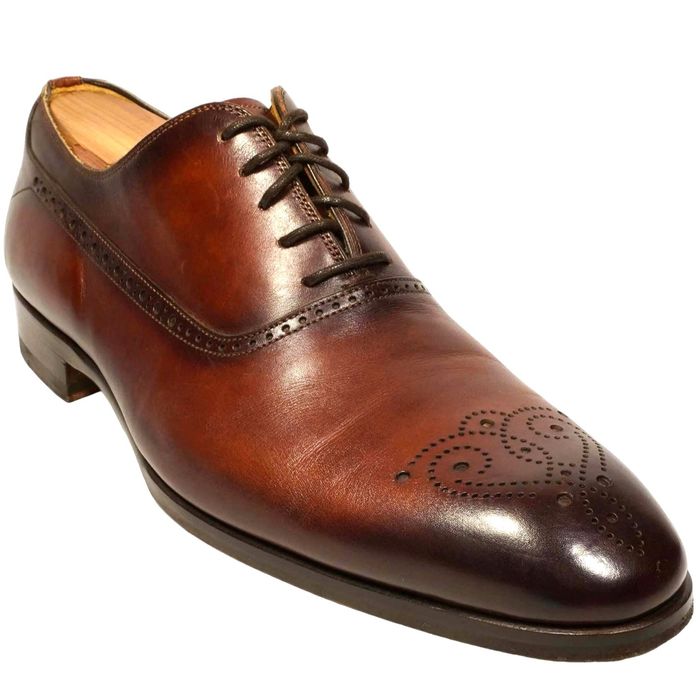 Magnanni Stunning Magnanni #20518 Brown Patina Leather men 8 medallio ...