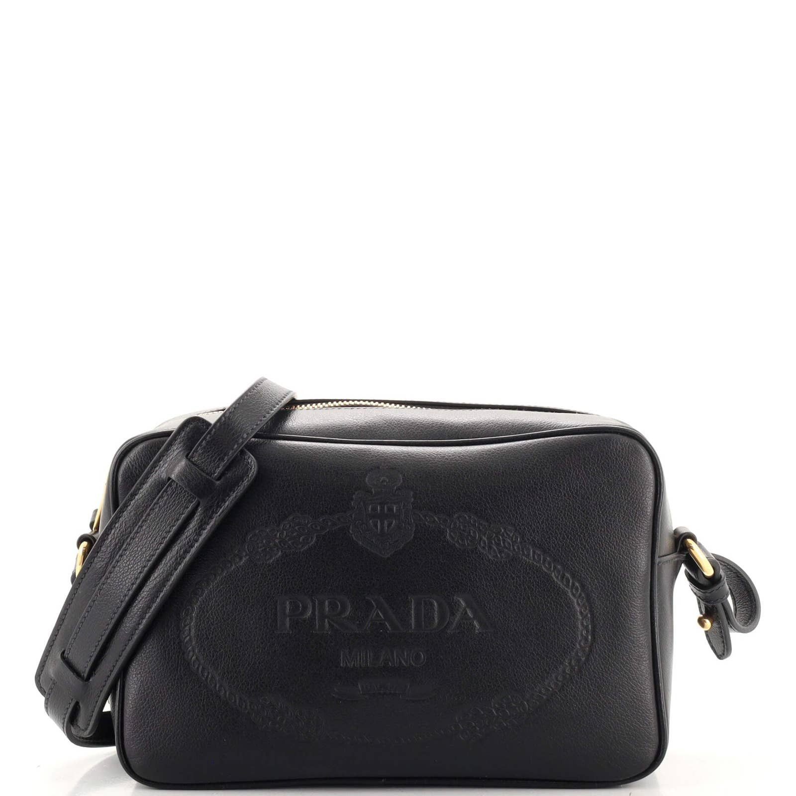 Prada Logo Camera Bag Embossed Leather Small | Grailed