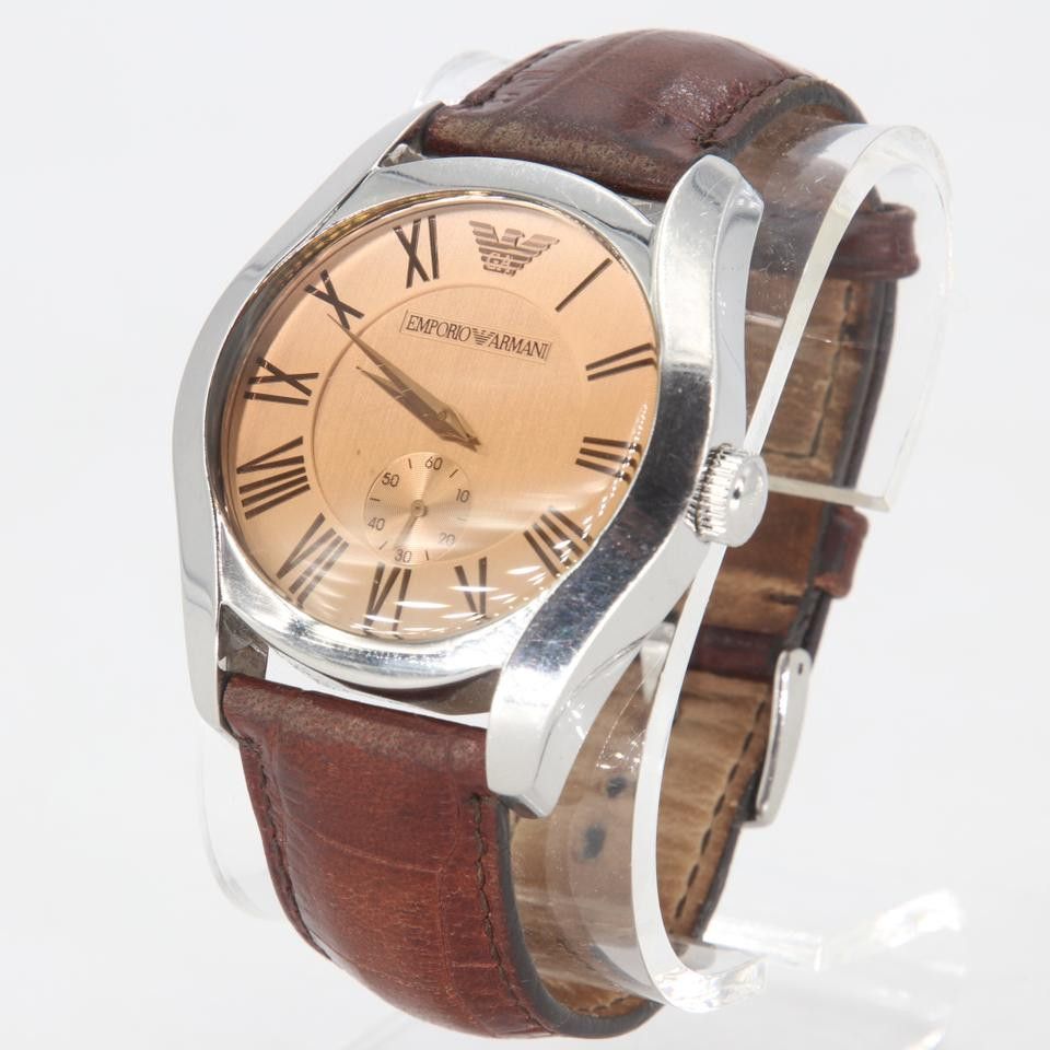 Emporio Armani Genuine Leather Alligator Stainless Steel AR0645 Watch ...