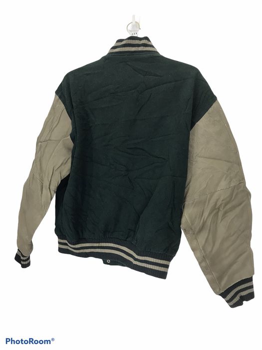 Vintage Vintage letterman wool leather sleeves varsity jacket | Grailed