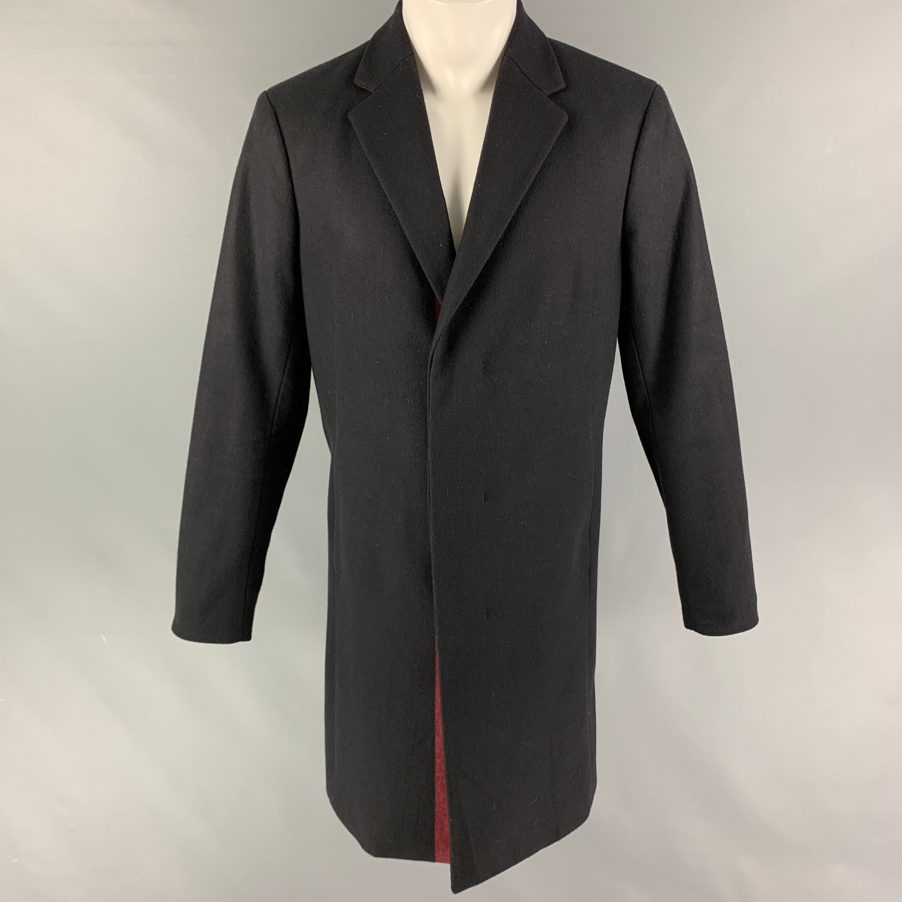 Theory Black Brick Vertical Stripe Bower Coat | Grailed