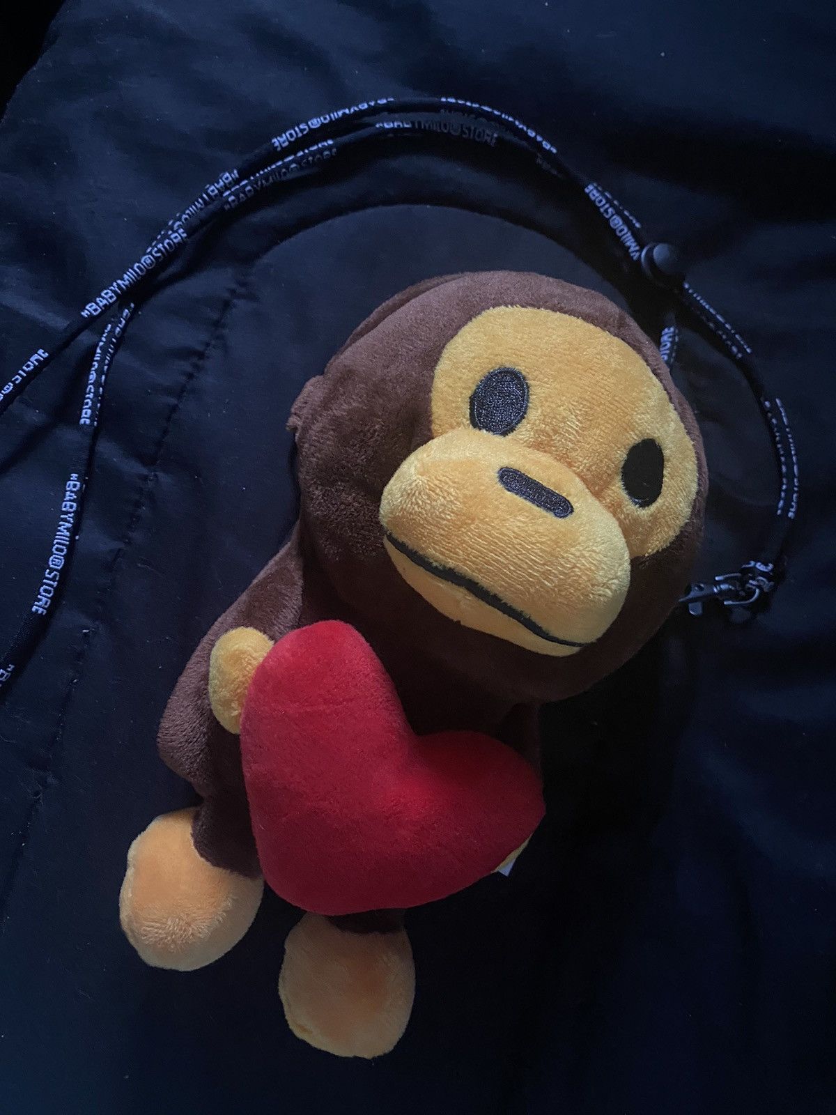 Bape Bape Baby Milo Crossbody Plush Heart Mobile Phone Pouch | Grailed