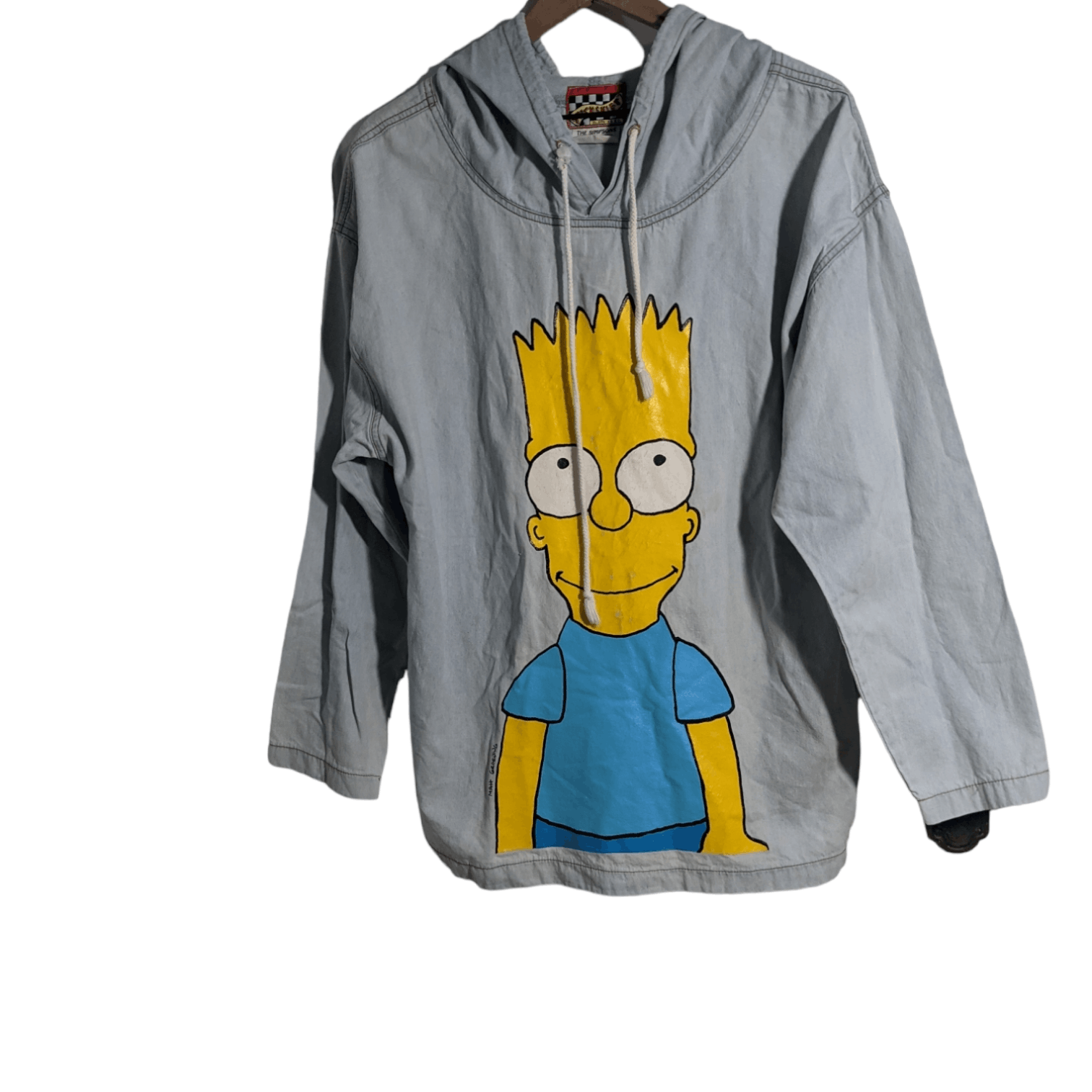 The Simpsons Vintage Bart Simpson Stick Shift Denim Hood 90s Rare ...