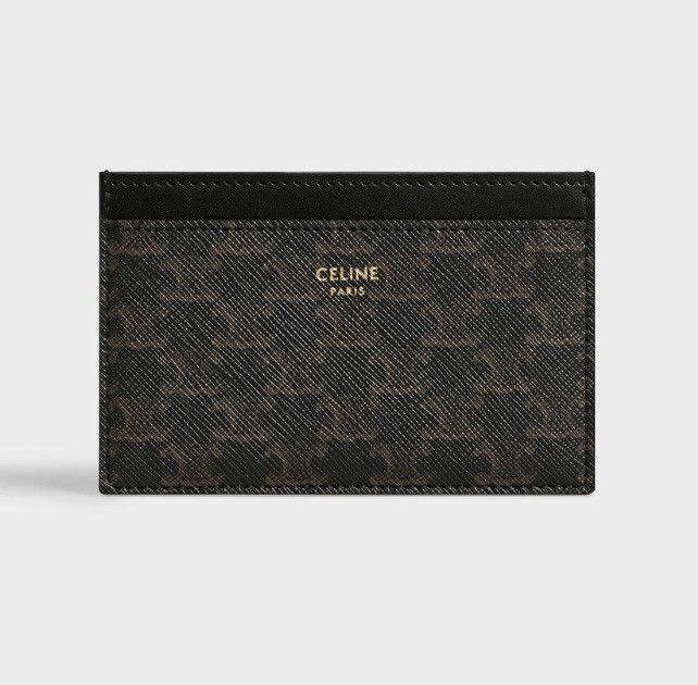 Celine CARD HOLDER IN TRIOMPHE CANVAS AND CALFSKIN | Grailed