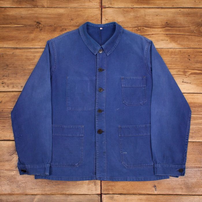 Vintage Vintage French Workwear Jacket M 60s Adolphe Lafont Faded Blue ...