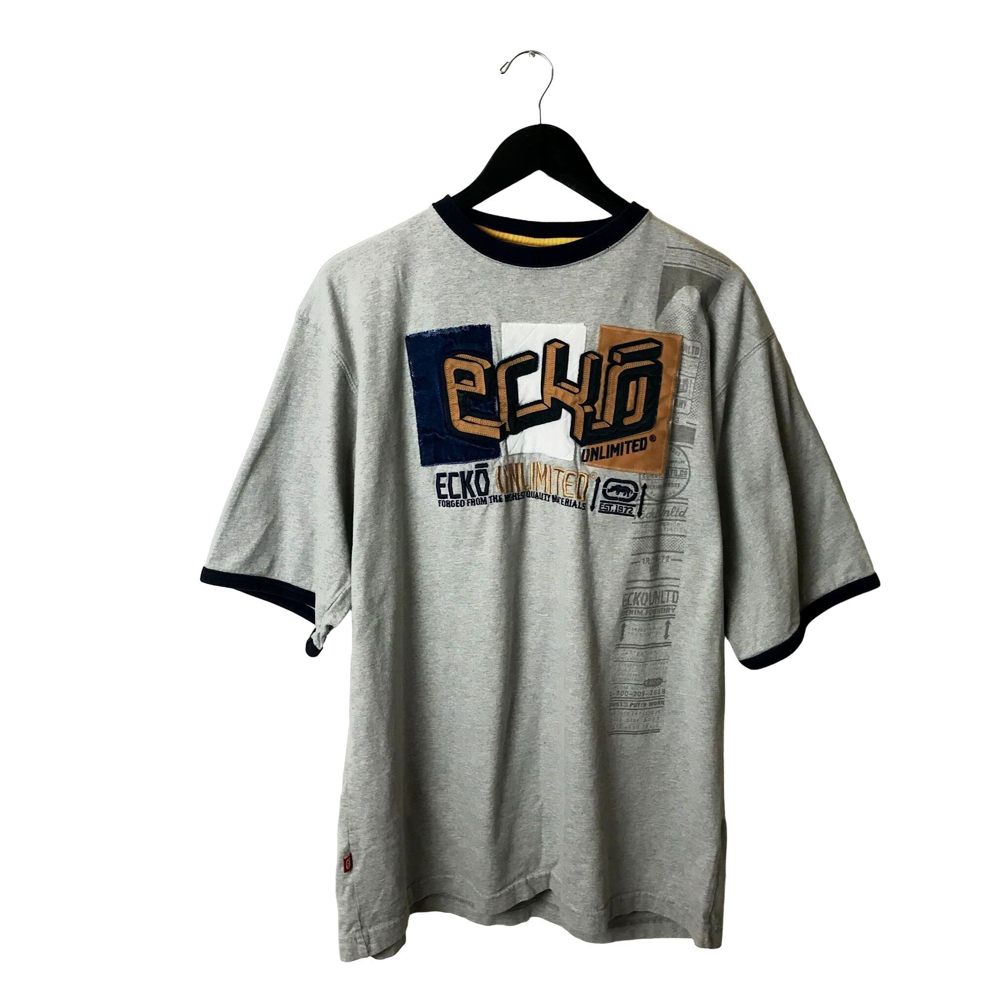 Ecko Unltd. × Urban Outfitters × Vintage Y2K Vintage Ecko Unltd T Shirt Ringer Embroidered Tee ...