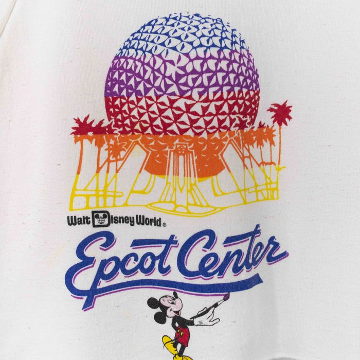 Vintage 80s Disney Mickey Mouse Epcot Center Chopped Sweatshirt | Grailed