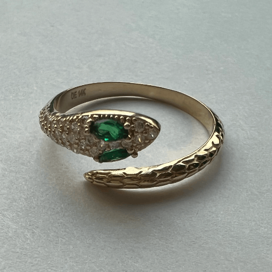 Handmade 14k solid Gold Snake Ring | Stackable snake Ring | | Grailed