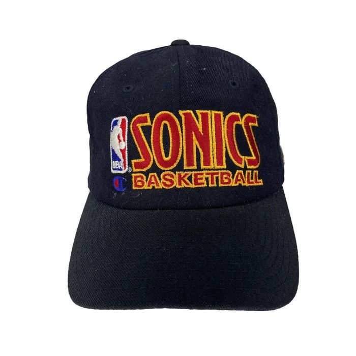 Vintage Vintage Seattle Super Sonics Hat Champion Black SnapBack Cap ...