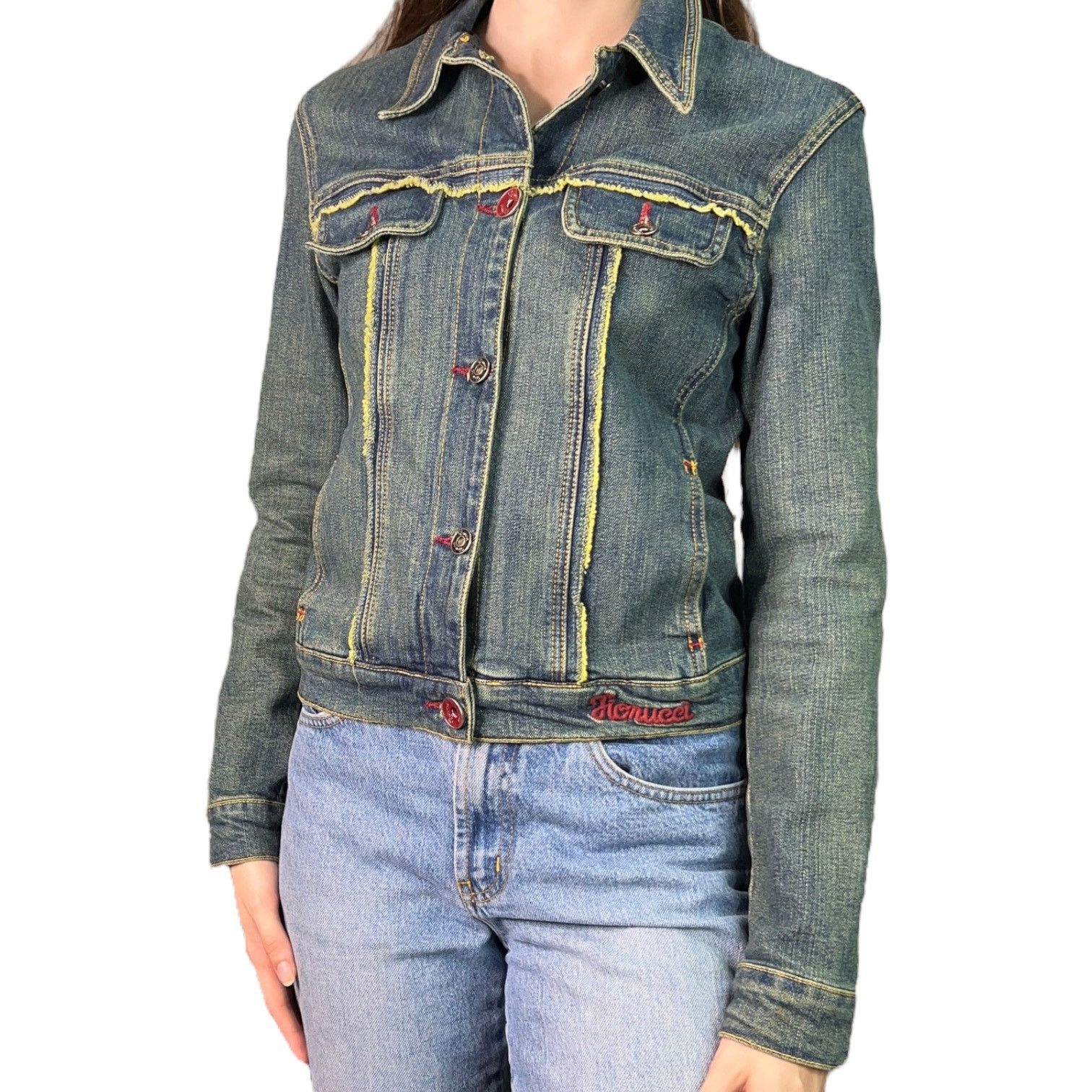 Fiorucci Fioruncci Vintage Style Jean Jacket with Embroidery | Grailed