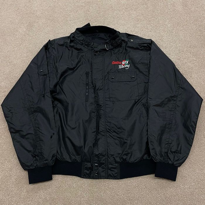 Vintage Castrol GTX Racing Jacket Men XL Adult Black Vintage 90s Motor ...