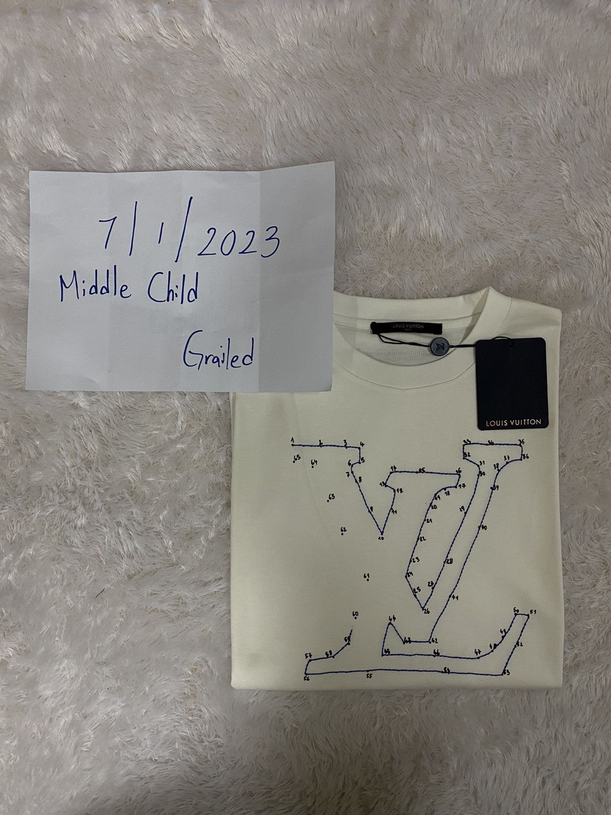 Louis Vuitton Louis Vuitton LV Stitch Print Embroidered T-Shirt | Grailed