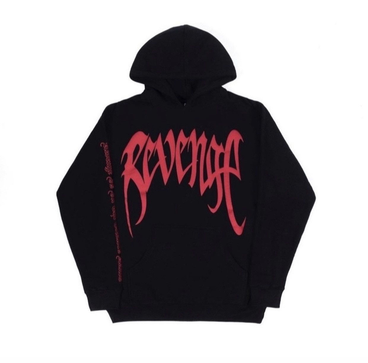 Revenge Revenge Black/Red Arch Logo Hoodie | Grailed
