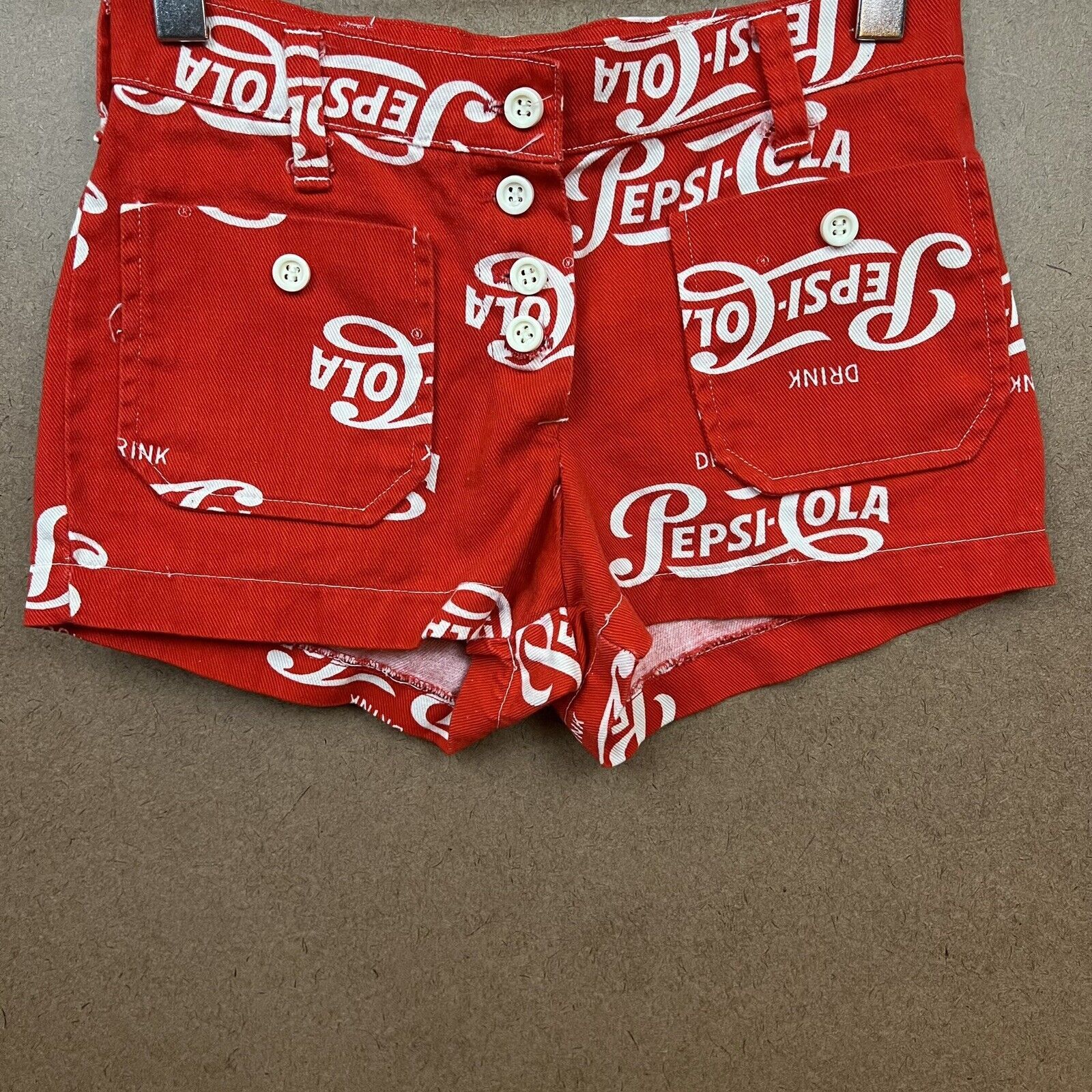Vintage VTG 60s 70s Sportse Pepsi-Cola Spellout Hot Pants Short Sho ...