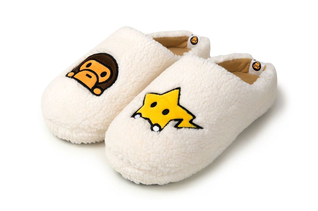 Bape BAPE BABY MILO FUR SLIPPERS Plush Room Shoes Bapesta Sta | Grailed