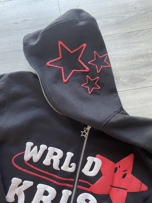 Streetwear Wrld Krisis Full Zip Hoodie | Grailed
