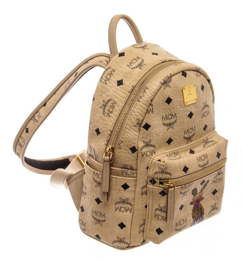 MCM MCM Beige Leather Visetos Stark Rabbit Backpack | Grailed