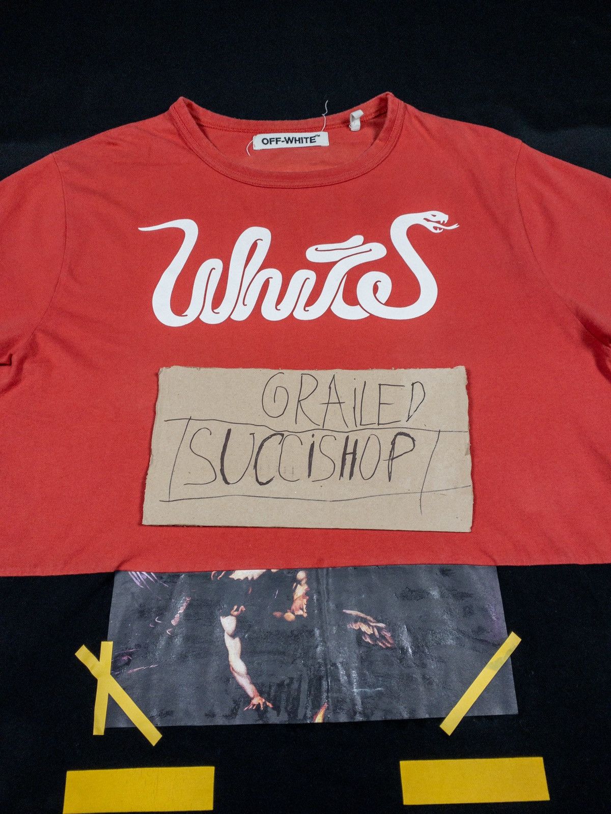 Off-White Off White Caravaggio Snake Bite Split Print Logo Tee T-Shirt ...