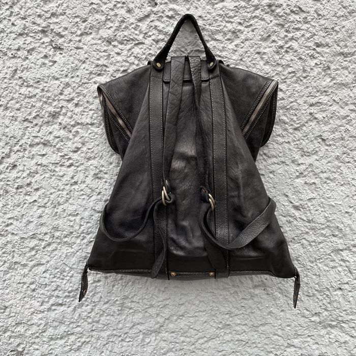 Guidi Guidi Big Black Leather Backpack with Straps | Grailed