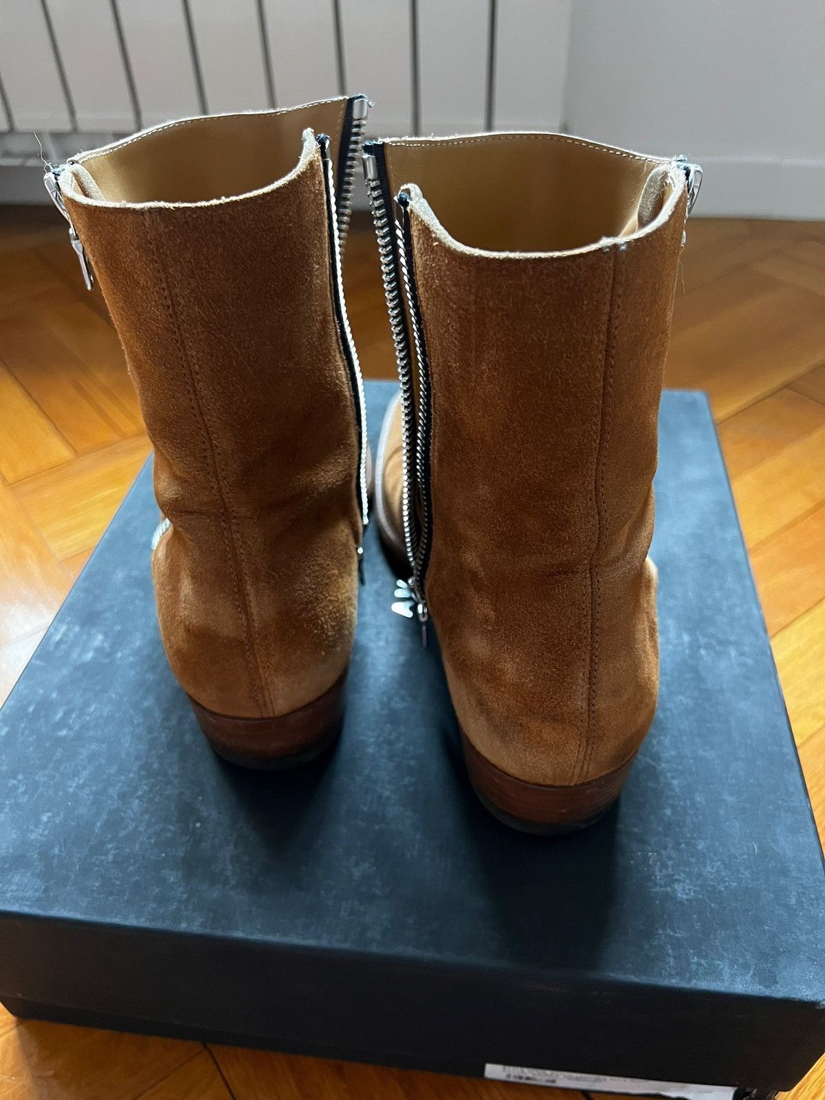 Amiri Suede Stacked Boots | Grailed