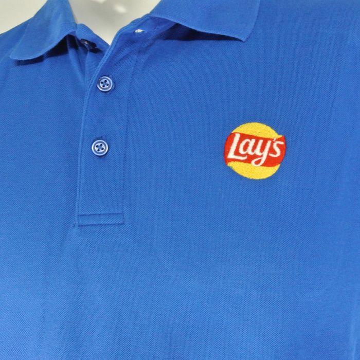 Mando LAY'S Chips Frito-Lay Employee Uniform Blue Polo Shirt NEW | Grailed